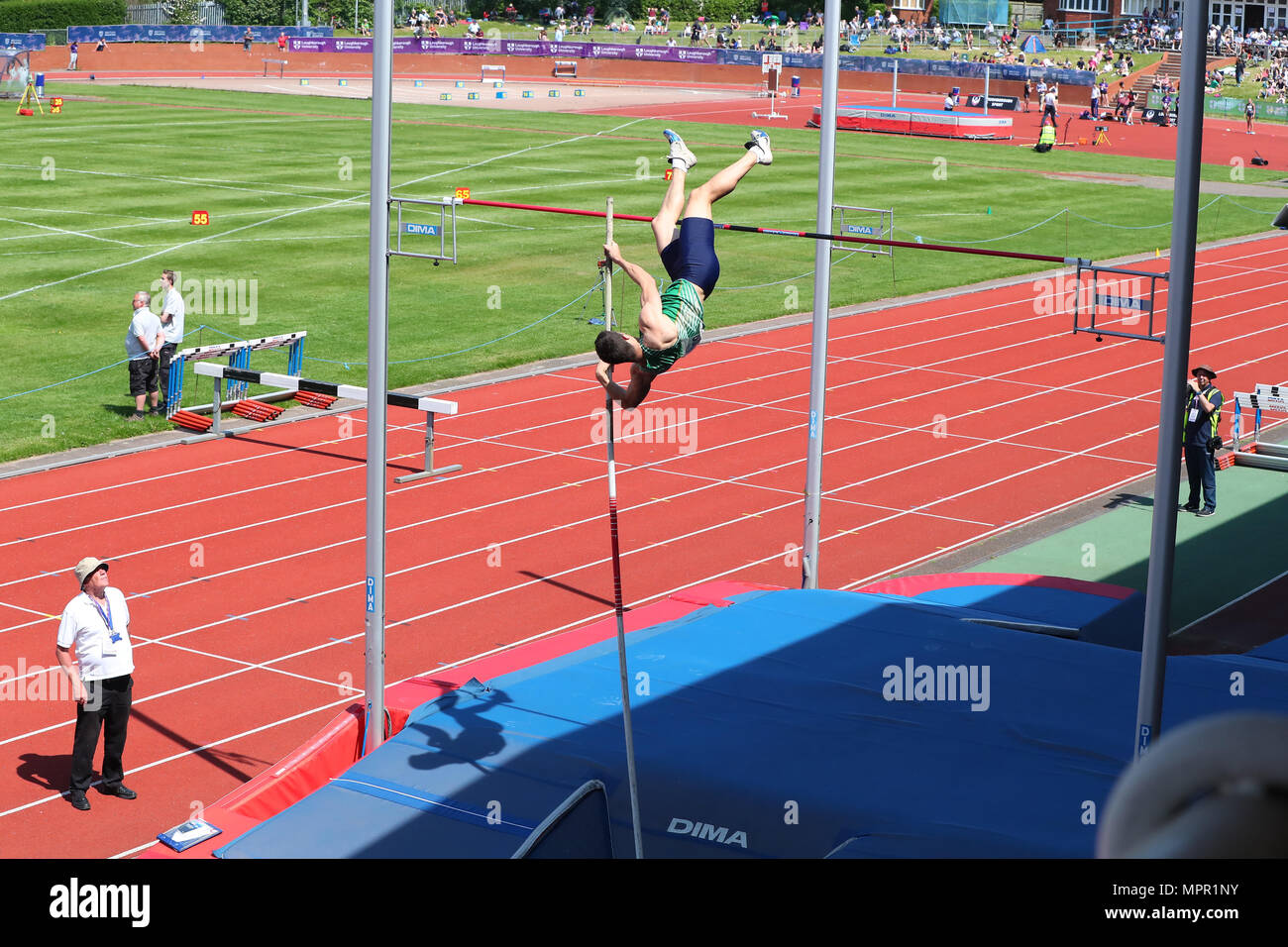 Loughborough, England, 20th, May, 2018. Michael Bowler competing in the ...