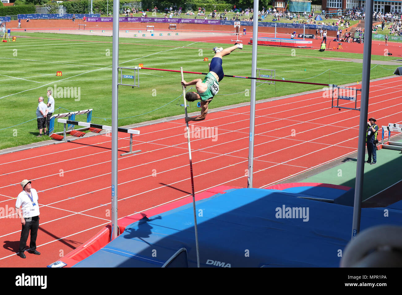 Loughborough, England, 20th, May, 2018. Michael Bowler competing in the ...