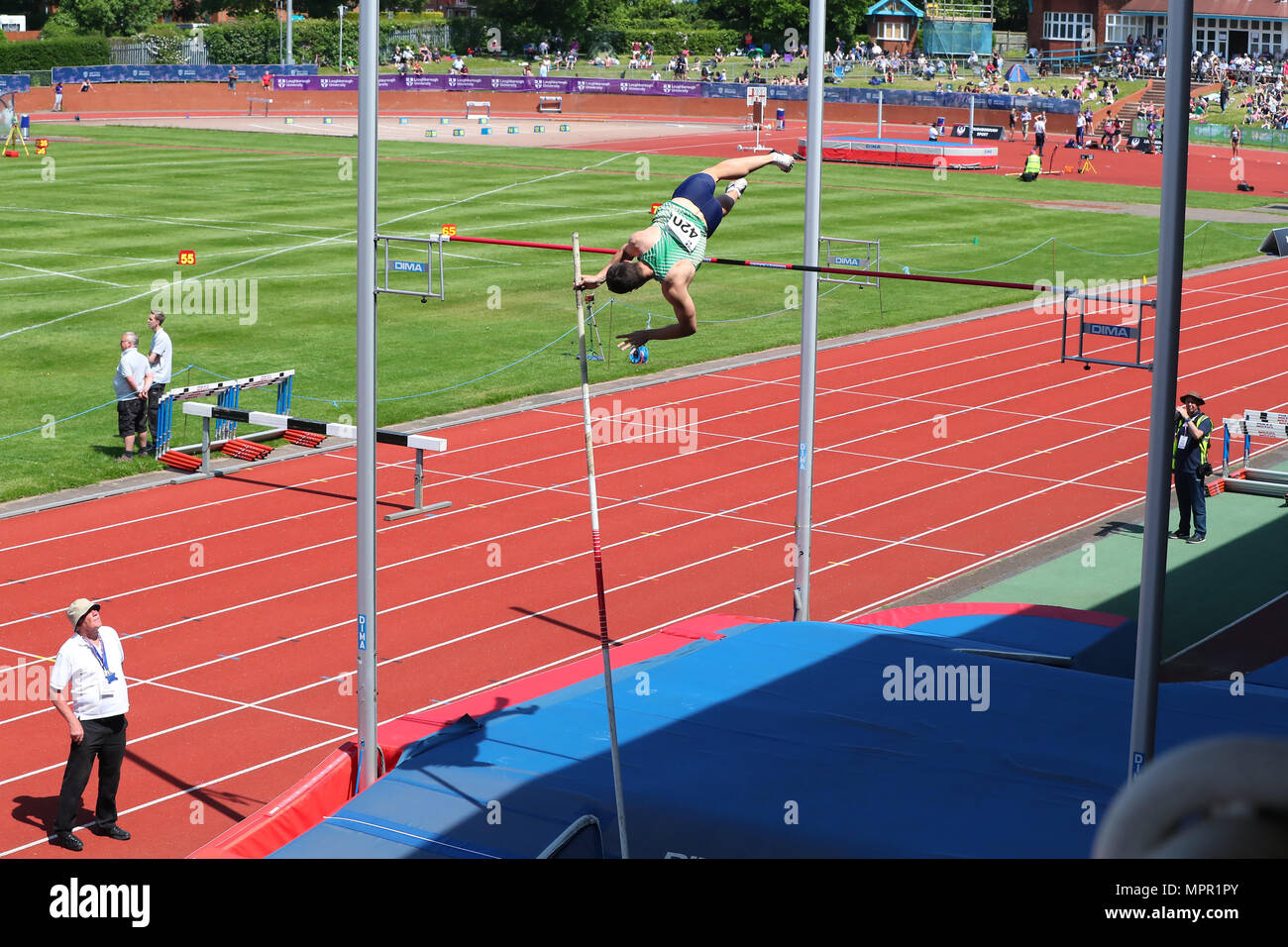 Loughborough, England, 20th, May, 2018. Michael Bowler competing in the ...
