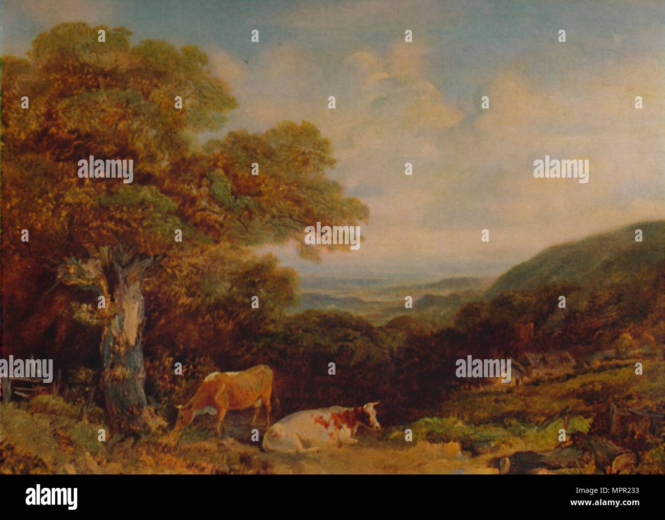 'Landscape with Cattle', 1847, (1935). Artist: John Dearman Stock Photo ...