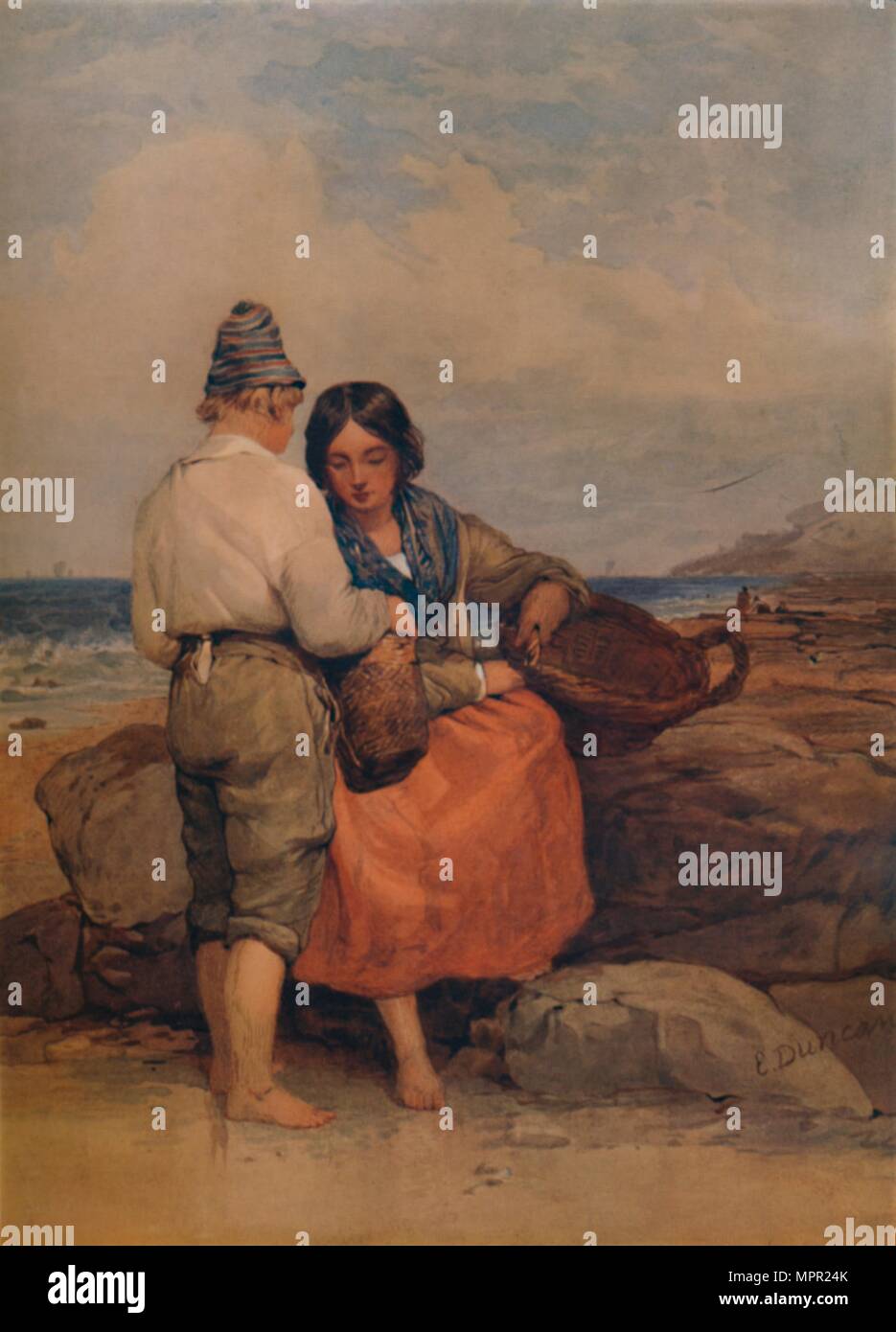'Shrimpers', 19th century, (1935). Artist: Edward Duncan Stock Photo ...