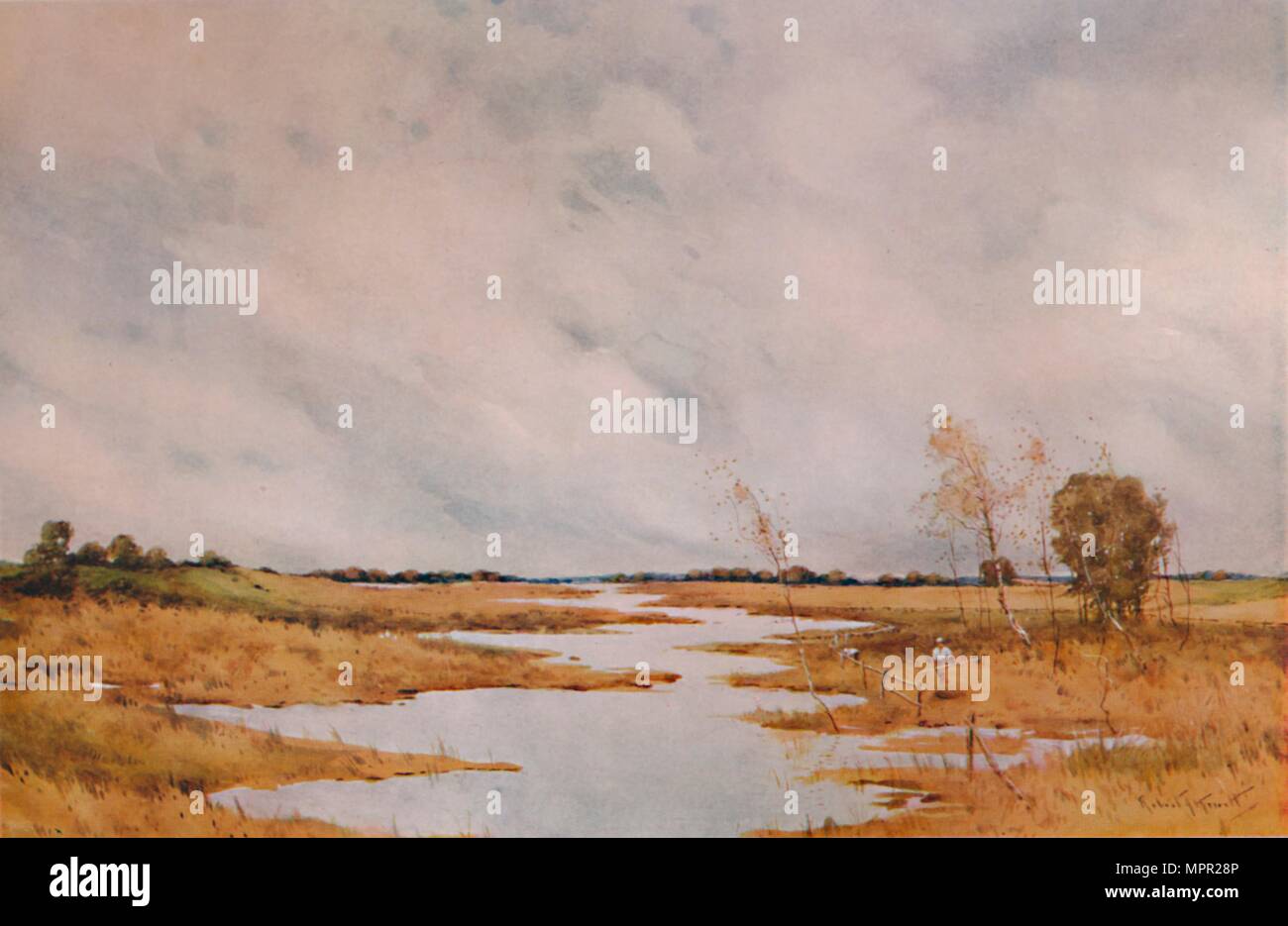 'Repairing the Fence, Suffolk Marshes', 20th century, (1935). Artist ...