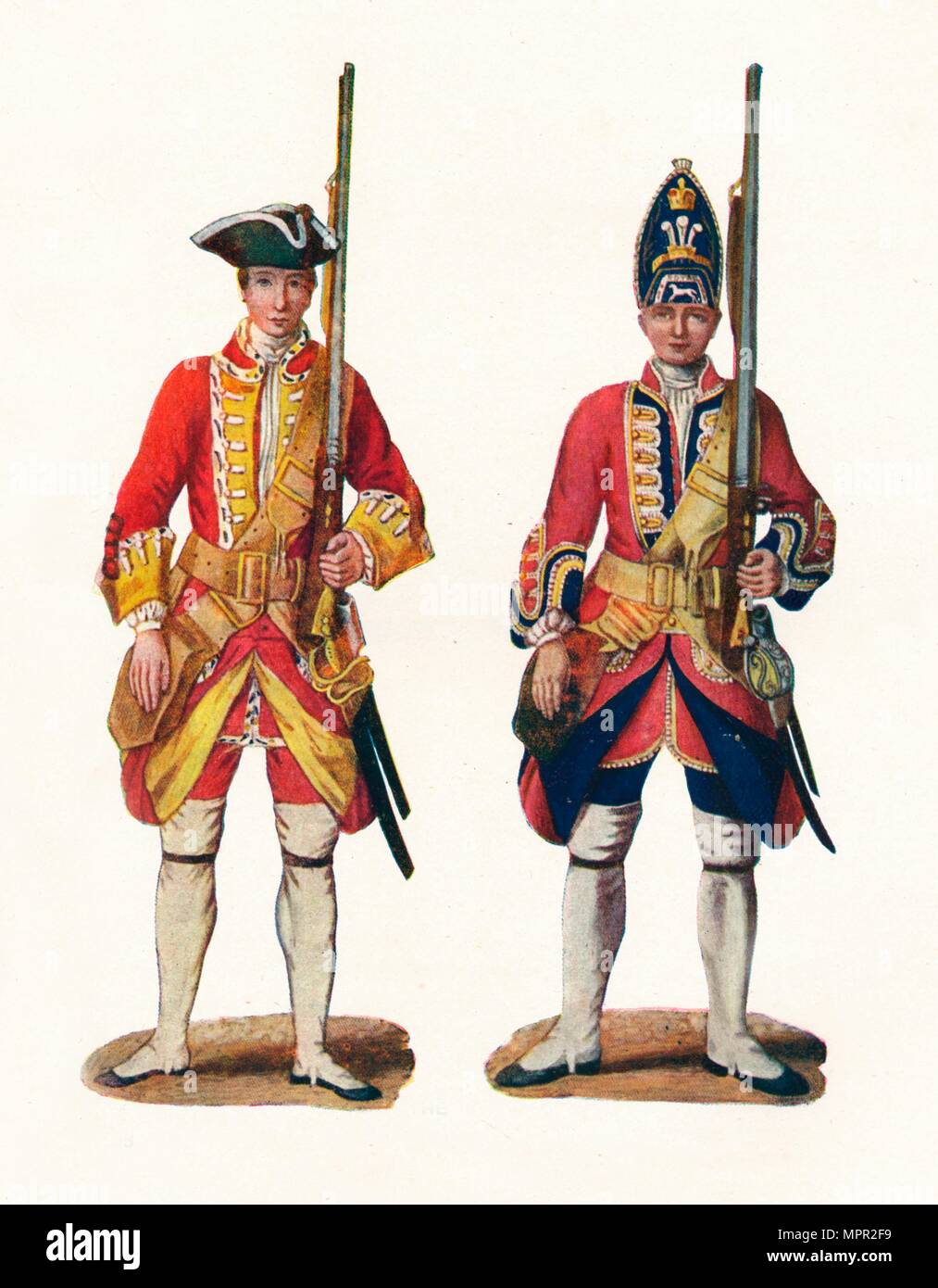 'Uniforms by the British Army, 1742', 1904. Artist: Unknown Stock Photo ...