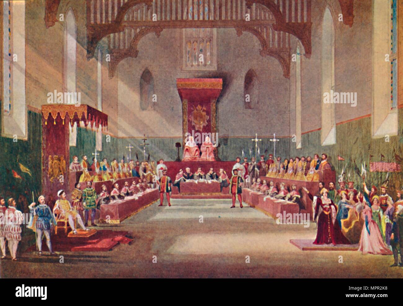 'The Trial Scene in Henry VIII', 1904. Artist: Frank Lloyd Stock Photo ...