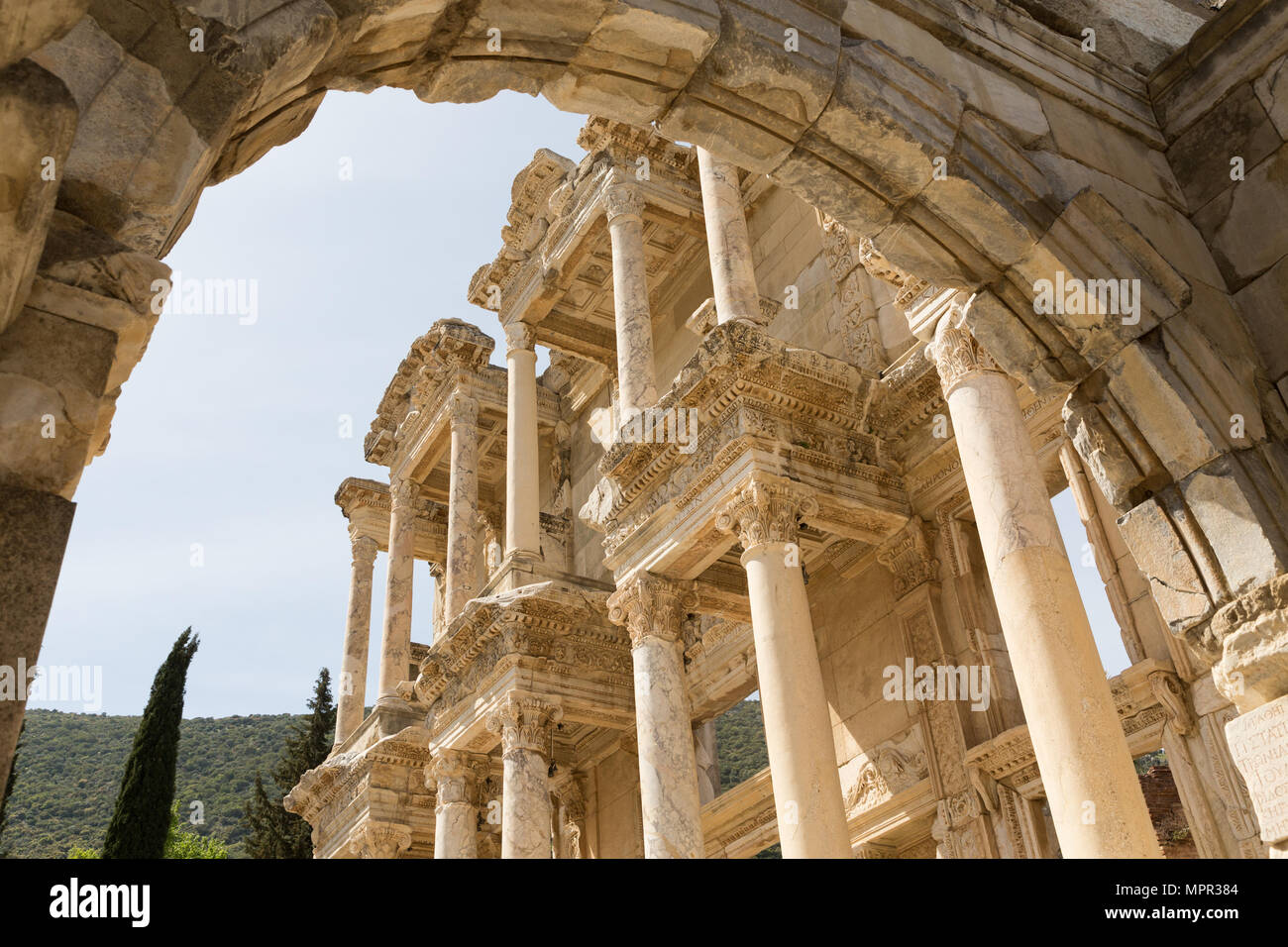 the library of Celsus in the ancient city of Ephesus, Turkey Stock ...