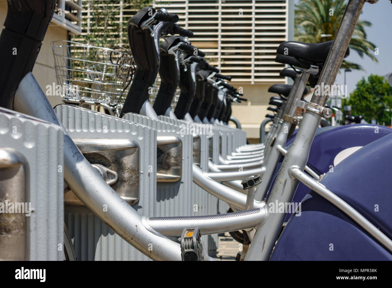 Bicycle parking rental point hi-res stock photography and images - Alamy