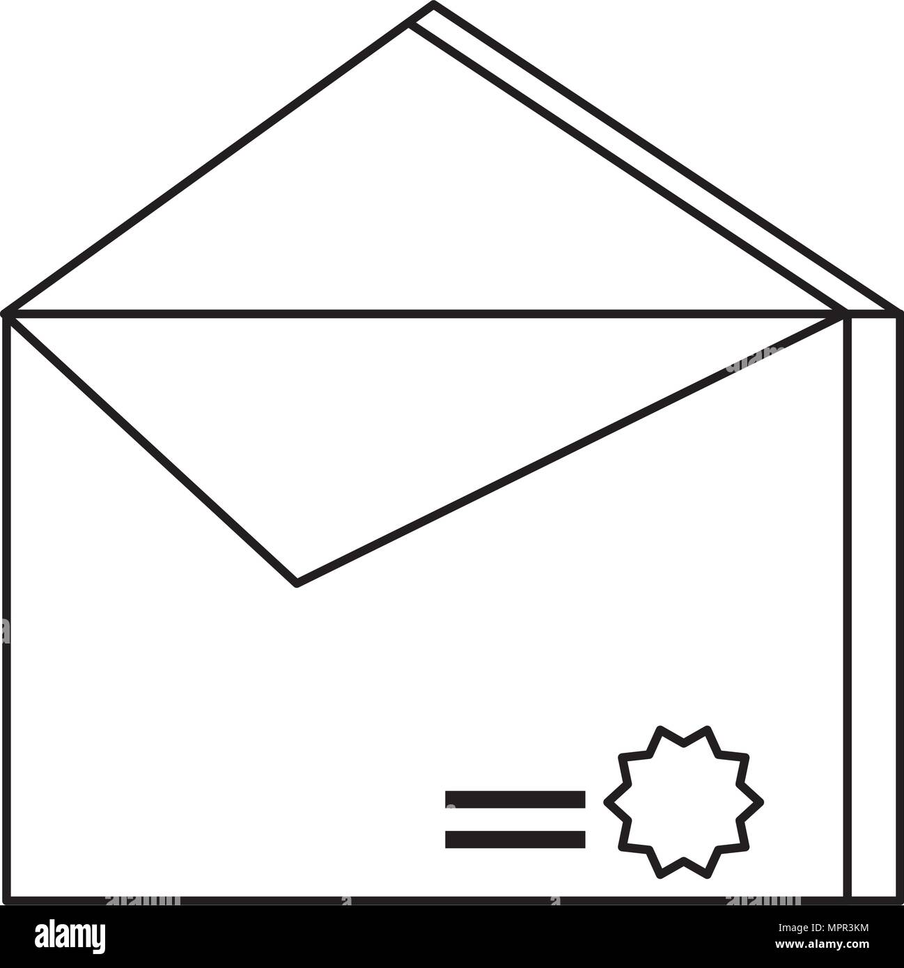 open envelope icon over white background, vector illustration Stock ...