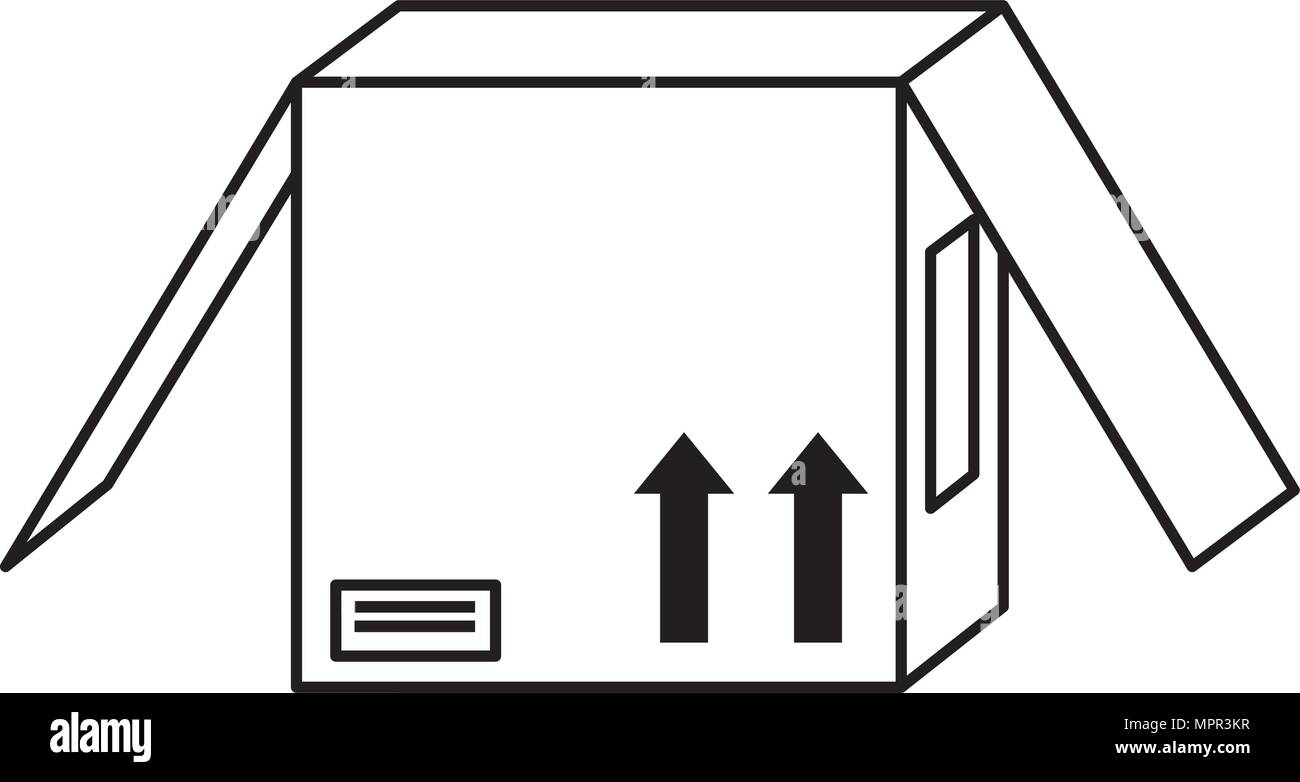 opened carton box icon over white background, vector illustration Stock ...