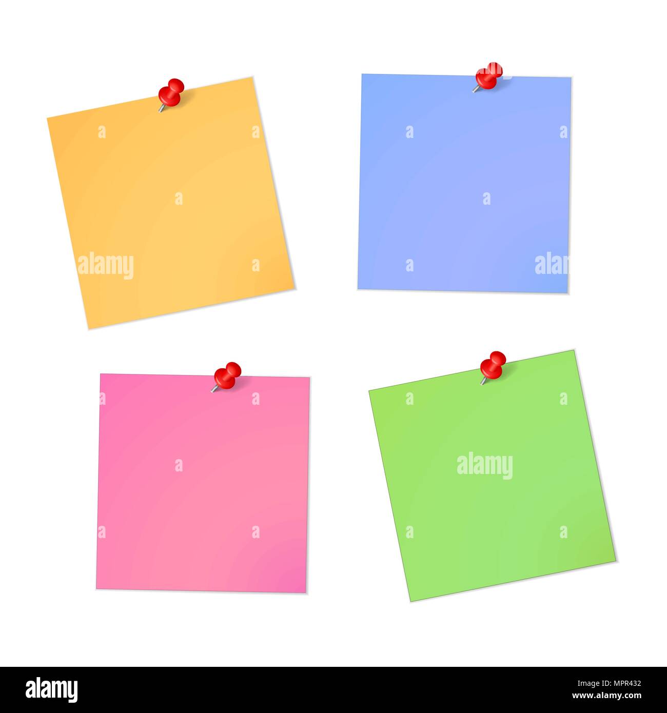 Note paper sheet set with red pin Stock Vector Image & Art - Alamy