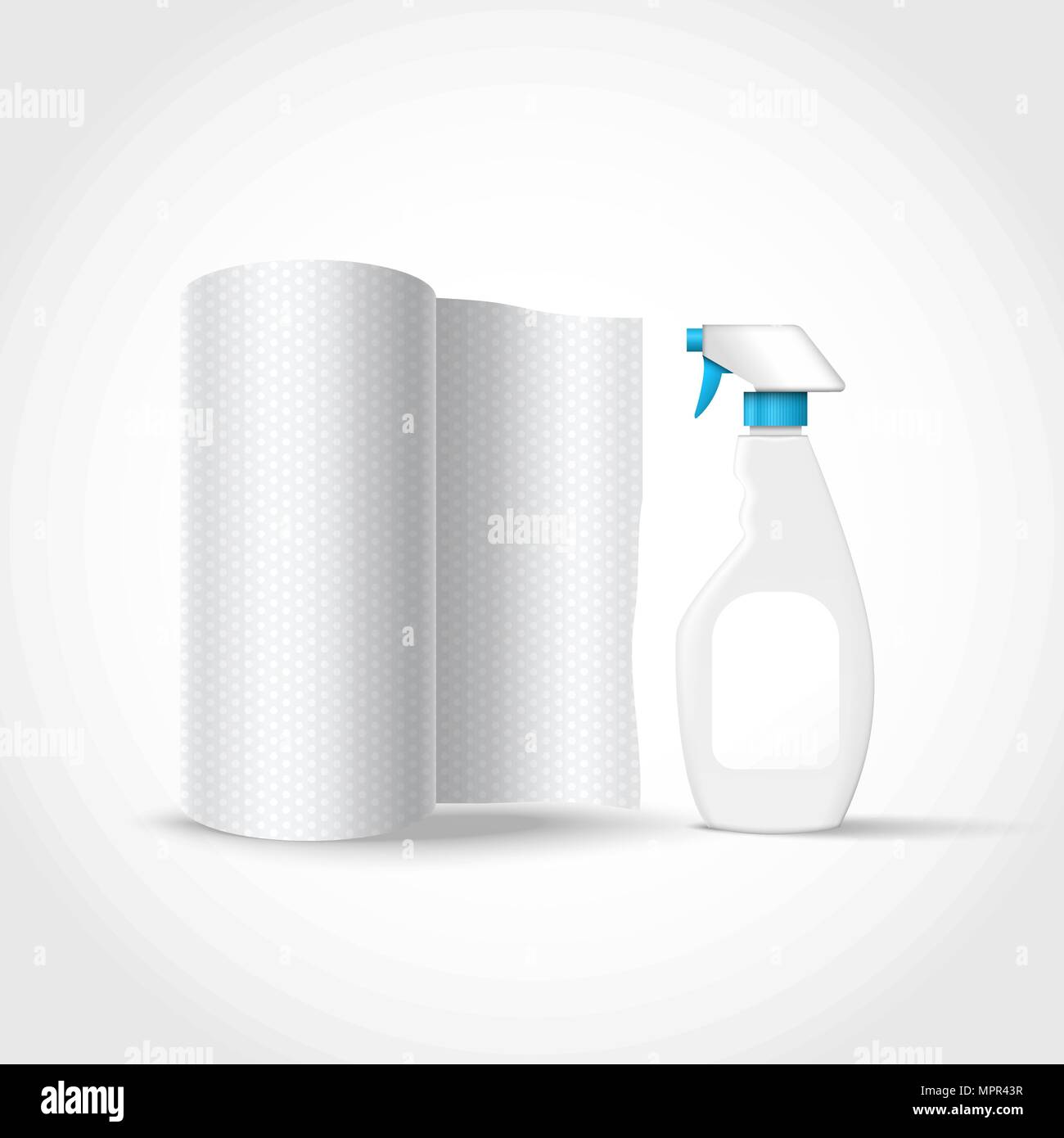 Vector realistic spray bootle and paper towel Stock Vector Image & Art ...