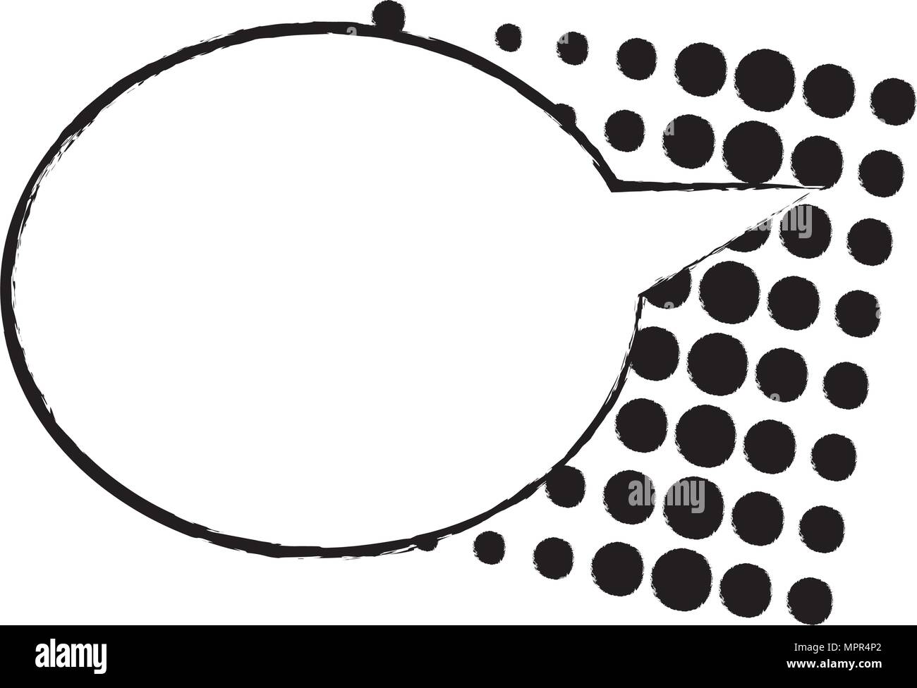 speech bubble icon over dots and white background, vector illustration ...