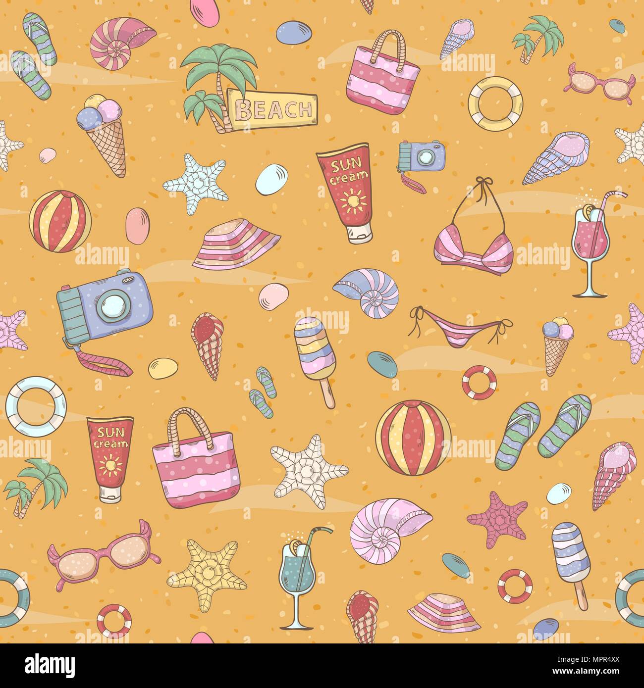Summer beach pattern Stock Vector Image & Art - Alamy