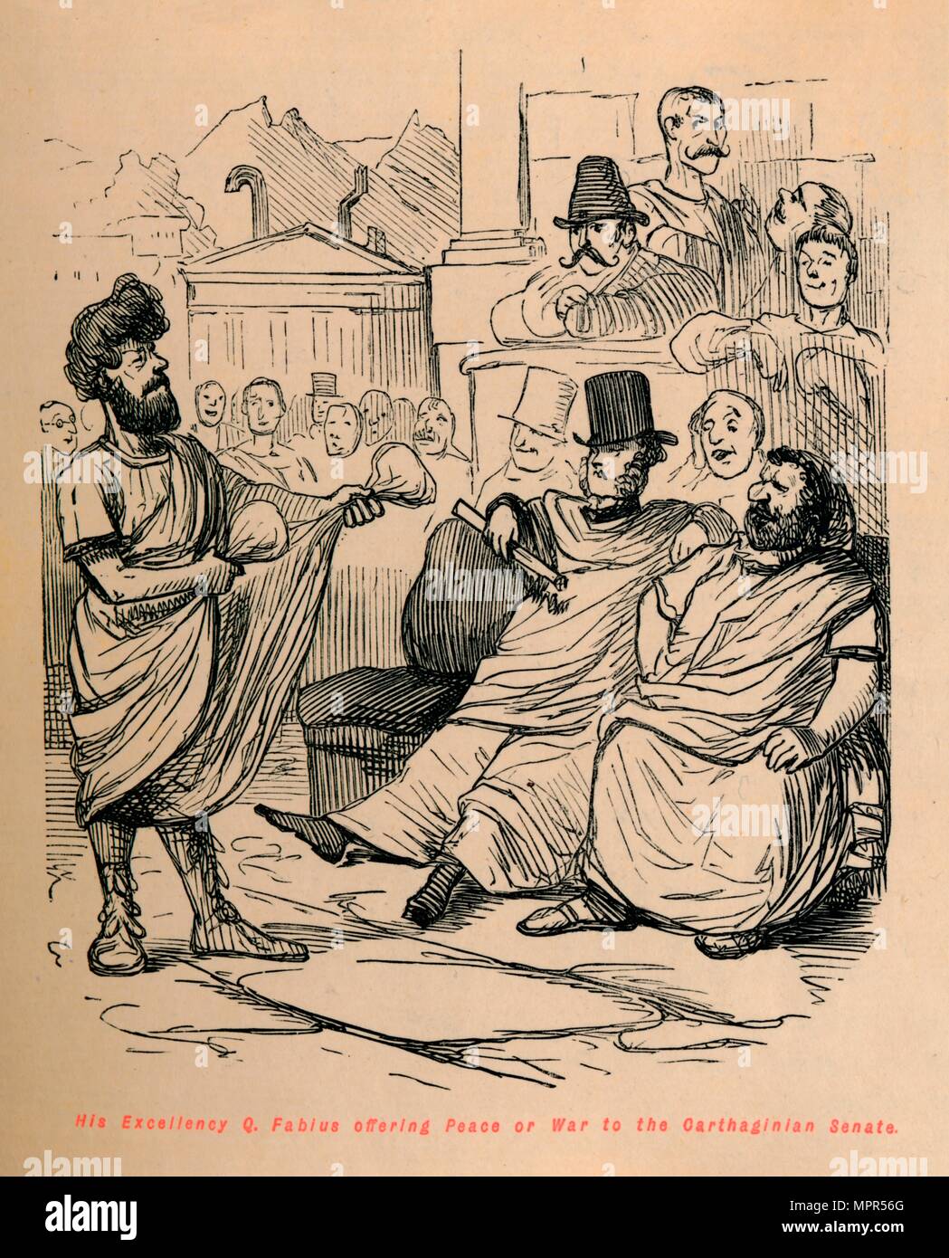 'His Excellency Q Fabius offering Peace or War to the Carthaginian ...