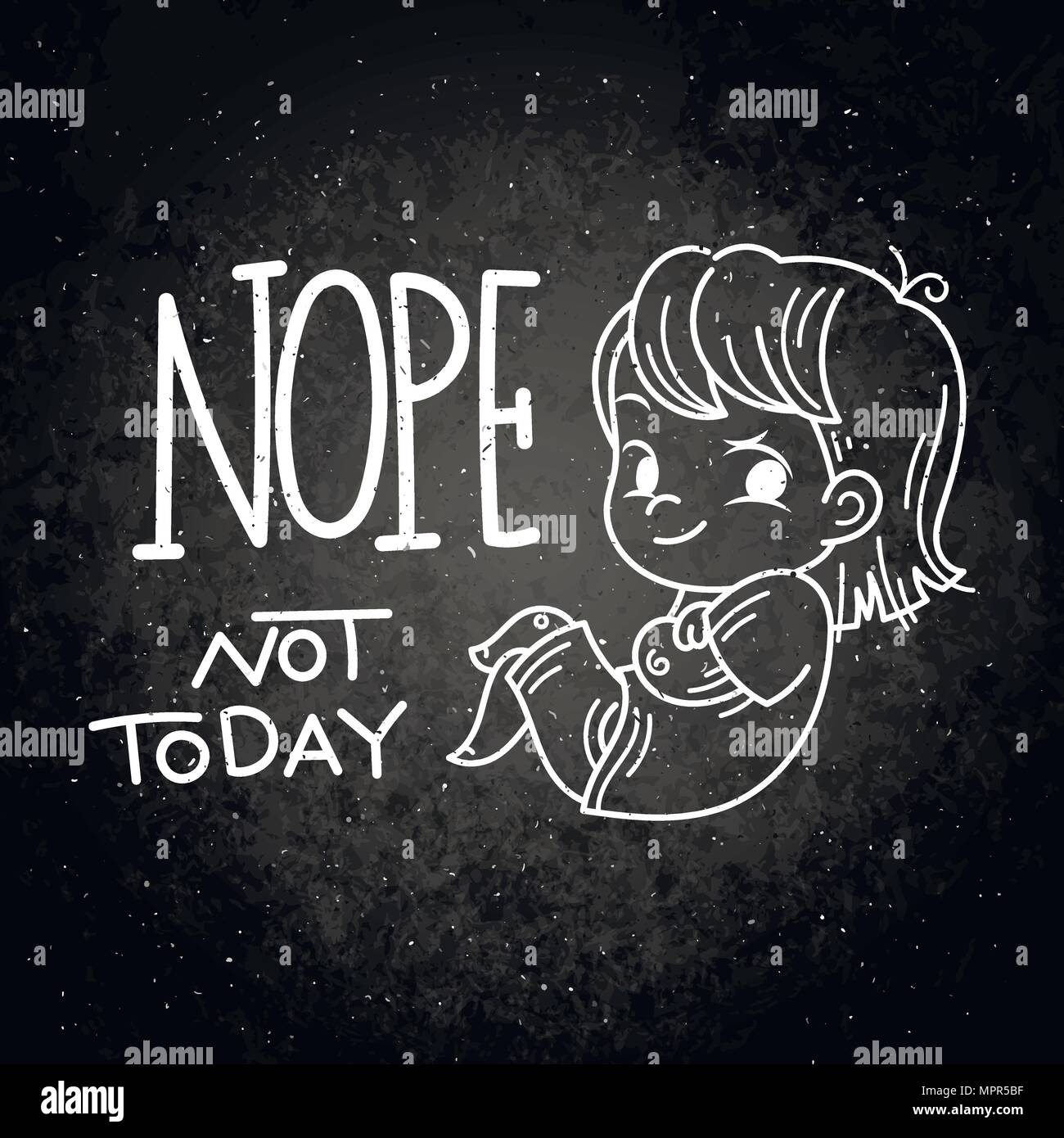 Nope, not today. Cute cartoon kids. Vector and illustration Stock ...