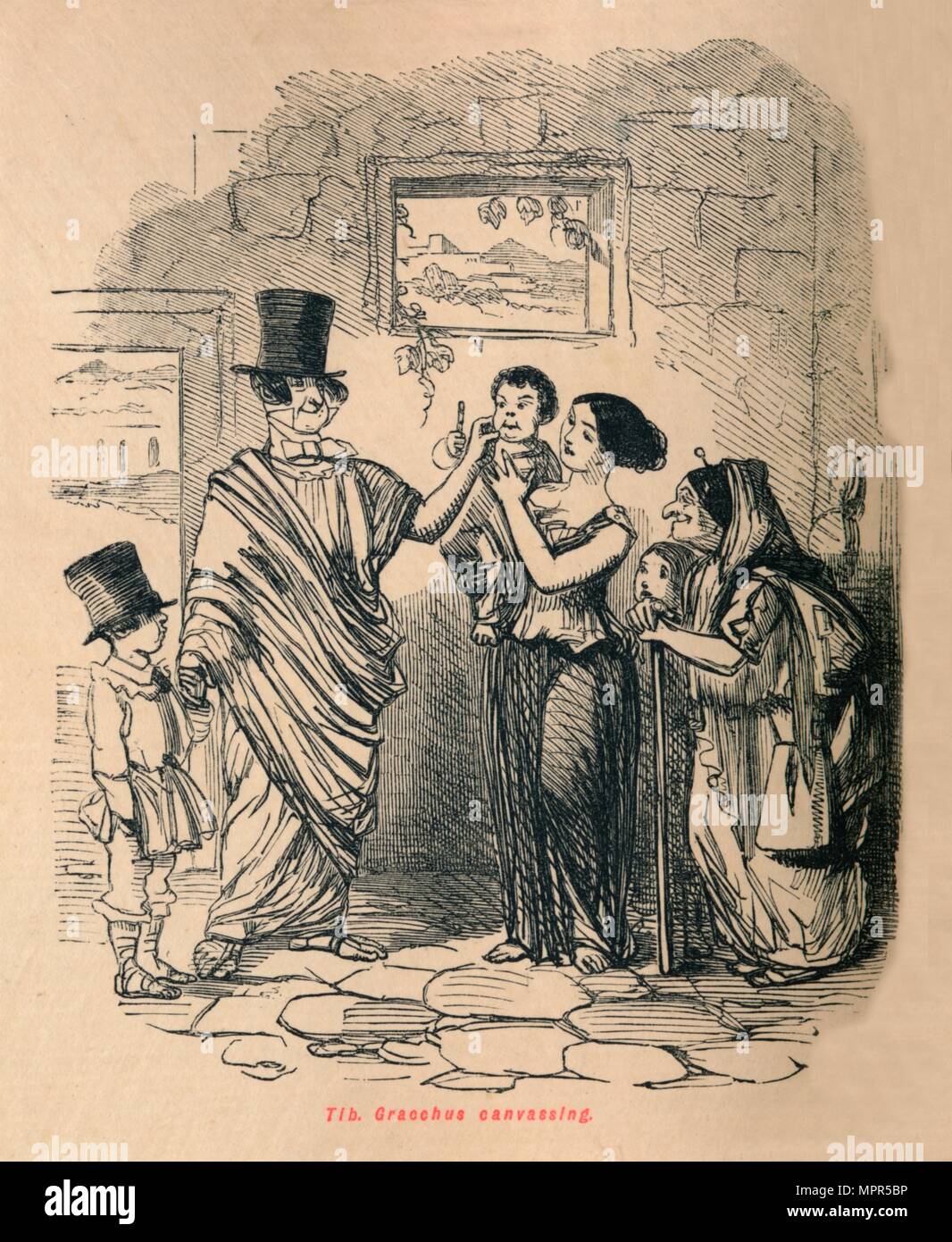 'Tib Gracchus canvassing', 1852. Artist: John Leech Stock Photo - Alamy