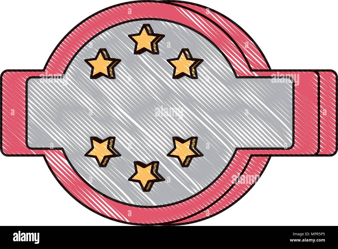 emblem with decorative stars over white background, vector illustration ...