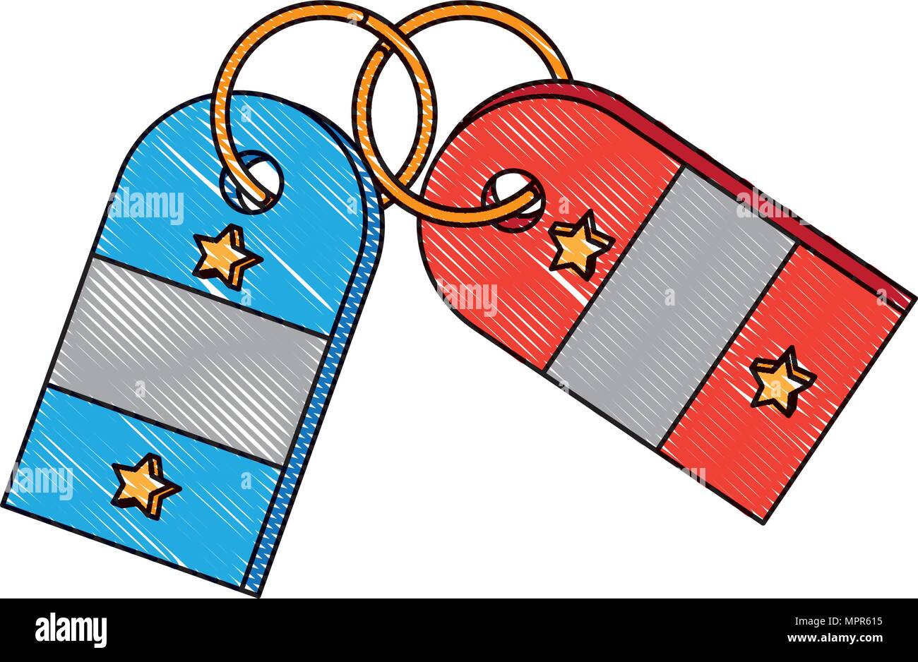 tags with decorative stars over white background, vector illustration ...