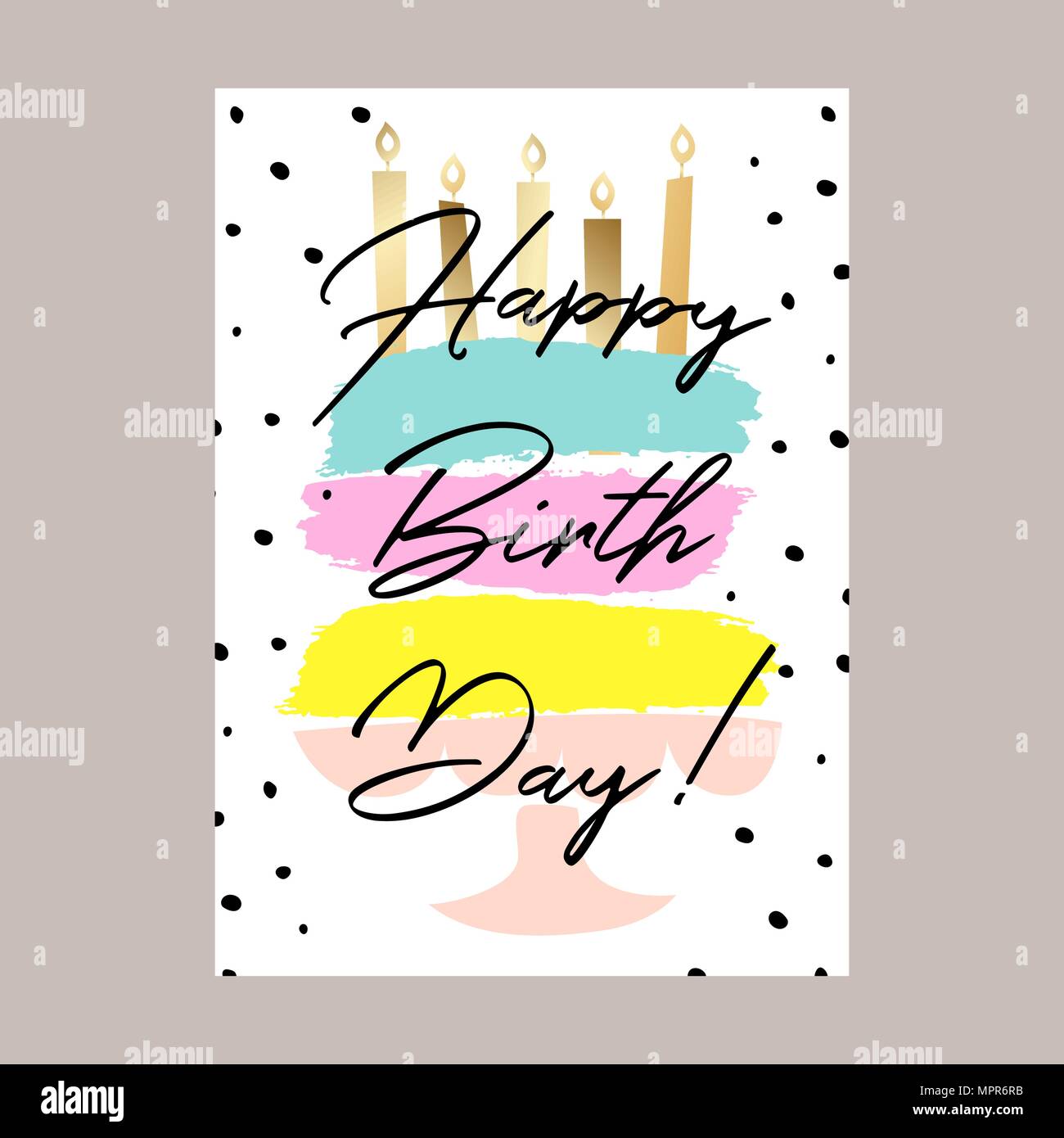 Happy birthday cake card design Stock Vector Image & Art - Alamy