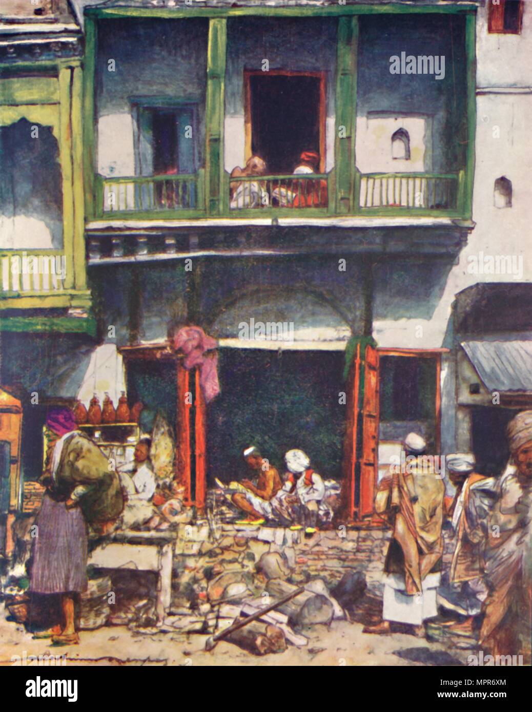 'A Busy Bazaar in Delhi', 1905. Artist: Mortimer Luddington Menpes ...