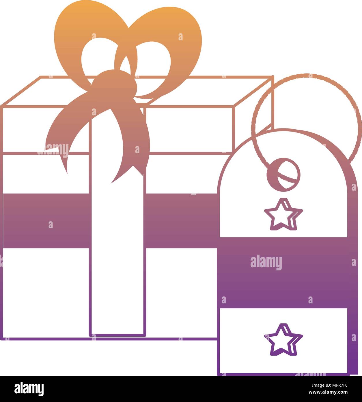 gift box and tag icon over white background, colorful design. vector ...