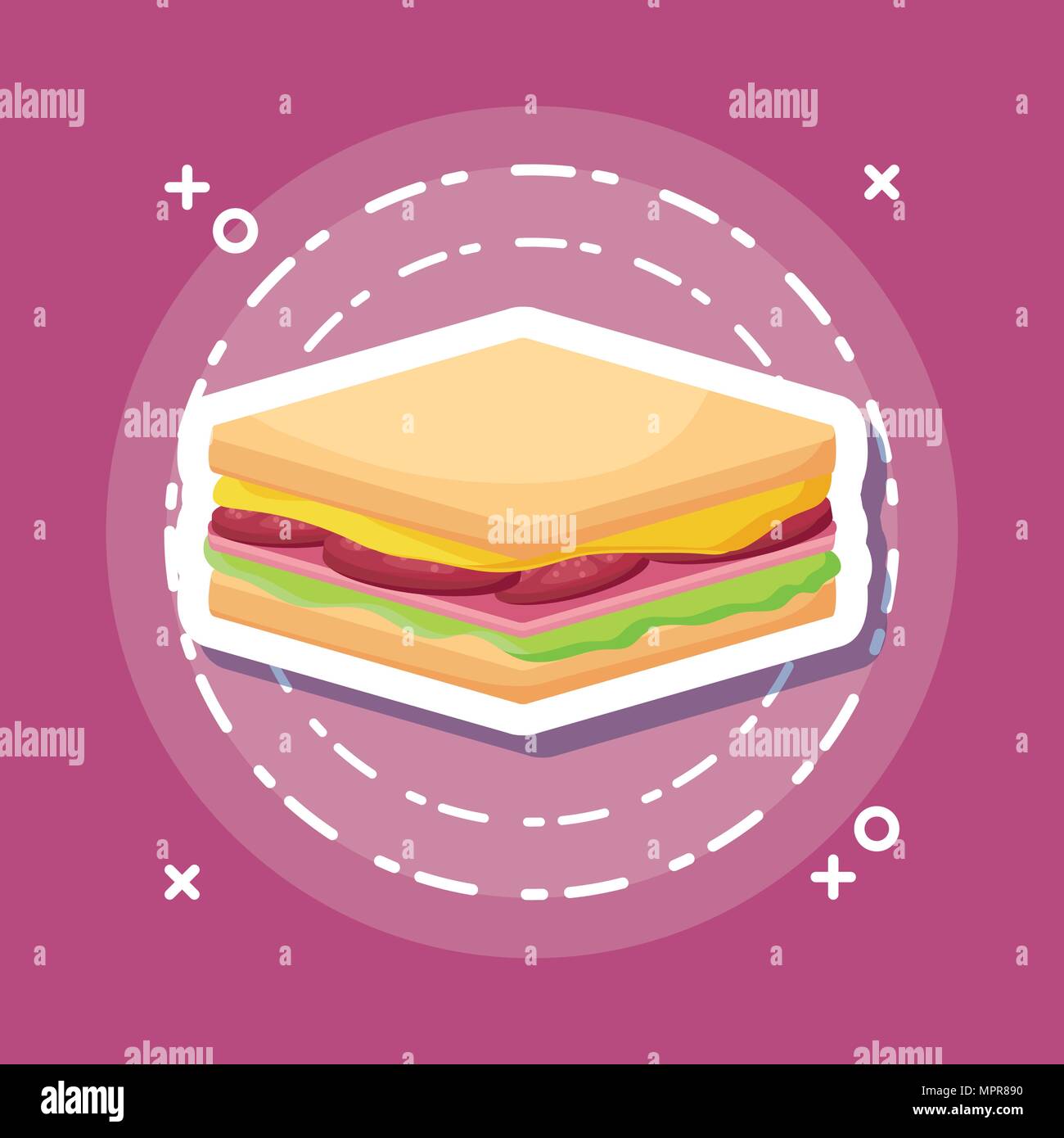 sandwich icon over purple background, colorful design. vector ...