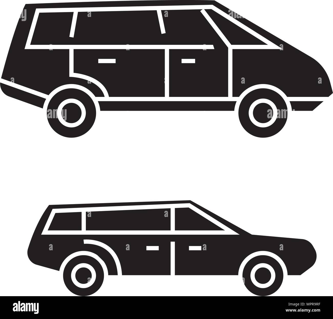 Minivan black icon, vector illustration. Minivan concept sign Stock ...
