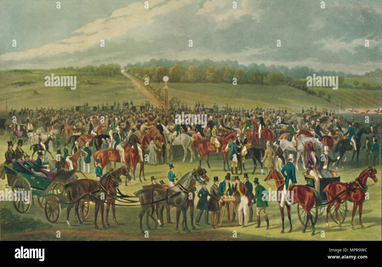 'Epsom Races - The Betting Post', 1836, (1929). Artist: Charles Hunt ...