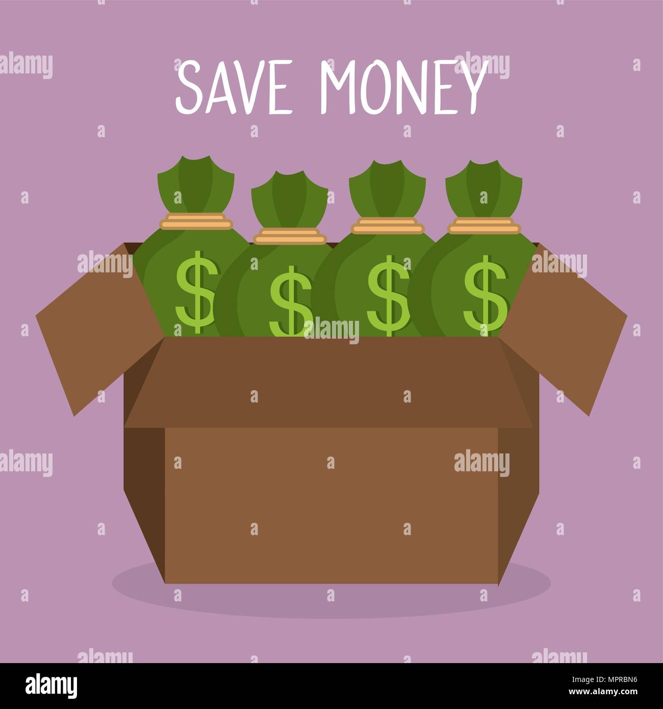 box carton with money bags Stock Vector Image & Art - Alamy