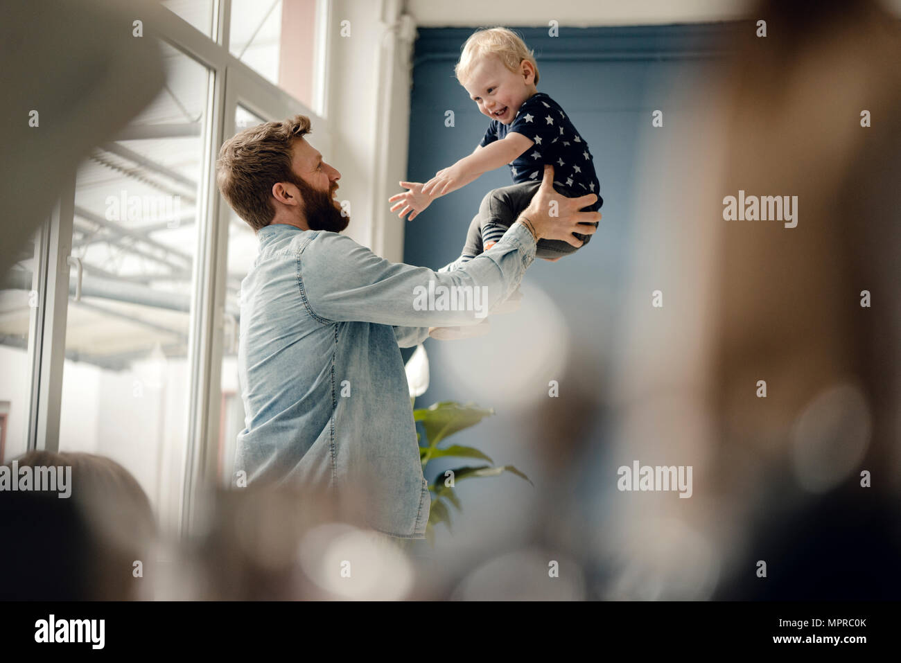 Father and baby son having fun together at home Stock Photo - Alamy