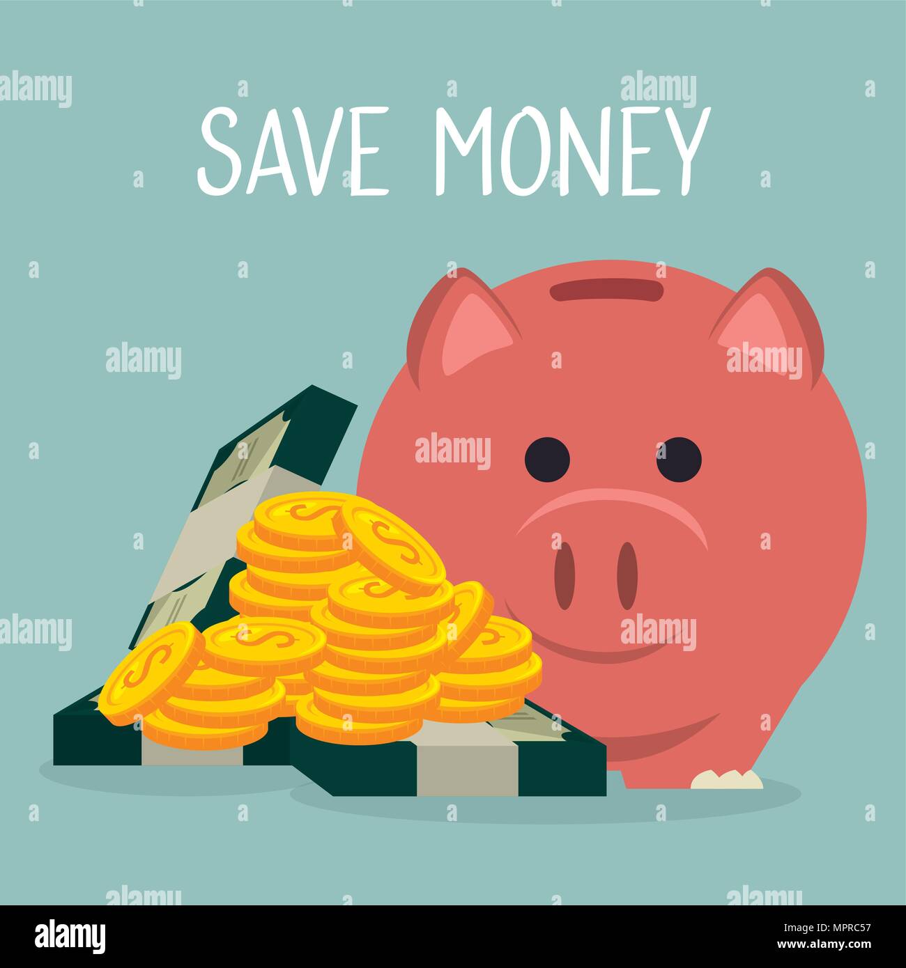 Piggy savings bills Stock Vector Images - Alamy