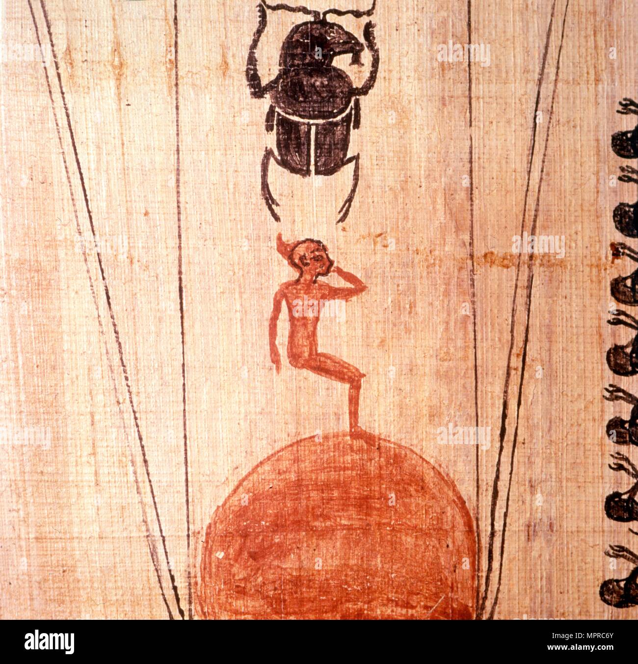 Scarab-beetle, God with Infant Sun and Sun-Disc below, c11th century BC ...