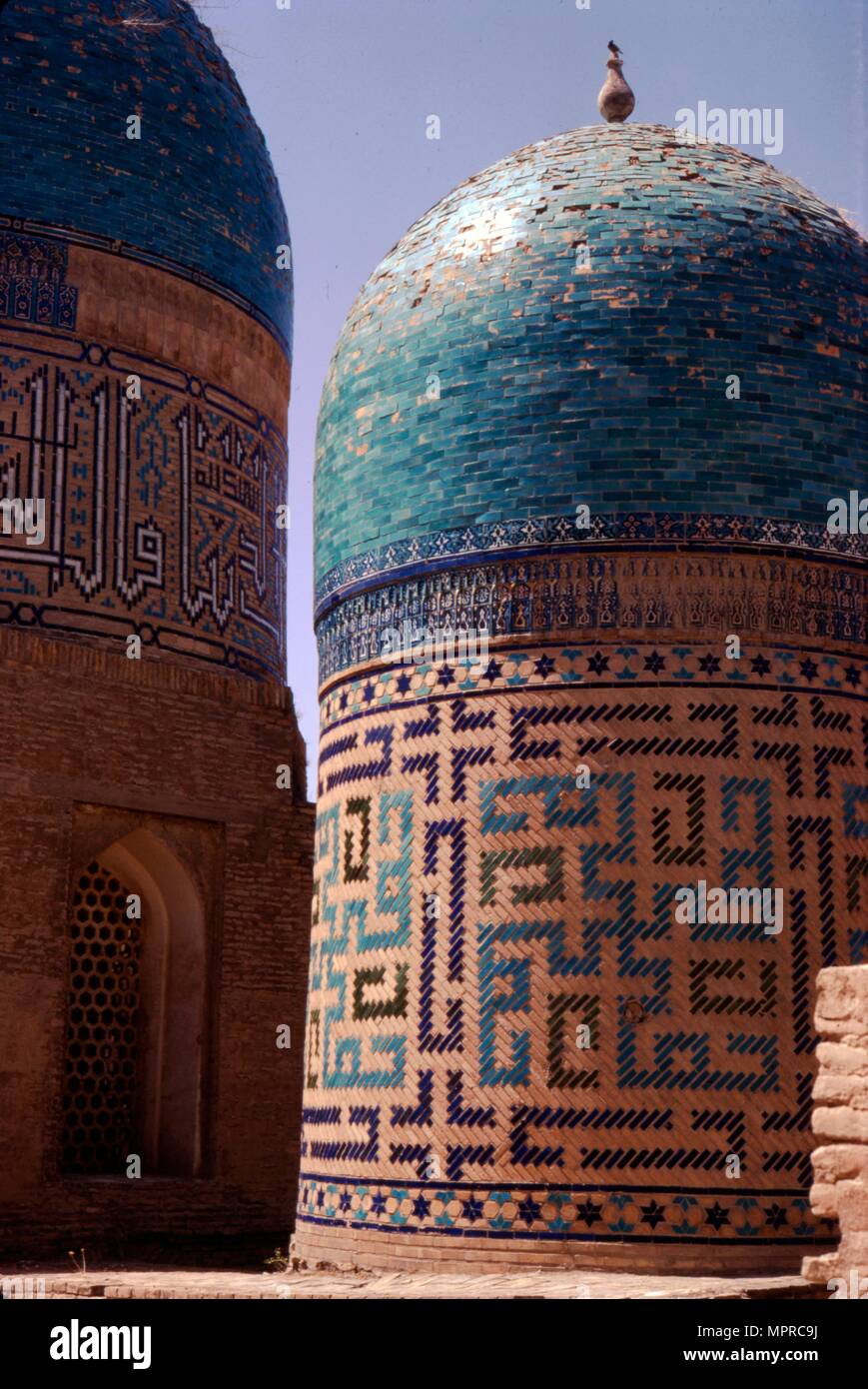 Domes of Mausoleum, Shah-i-Zinda Complex, Samarkand, 14th-15th century ...