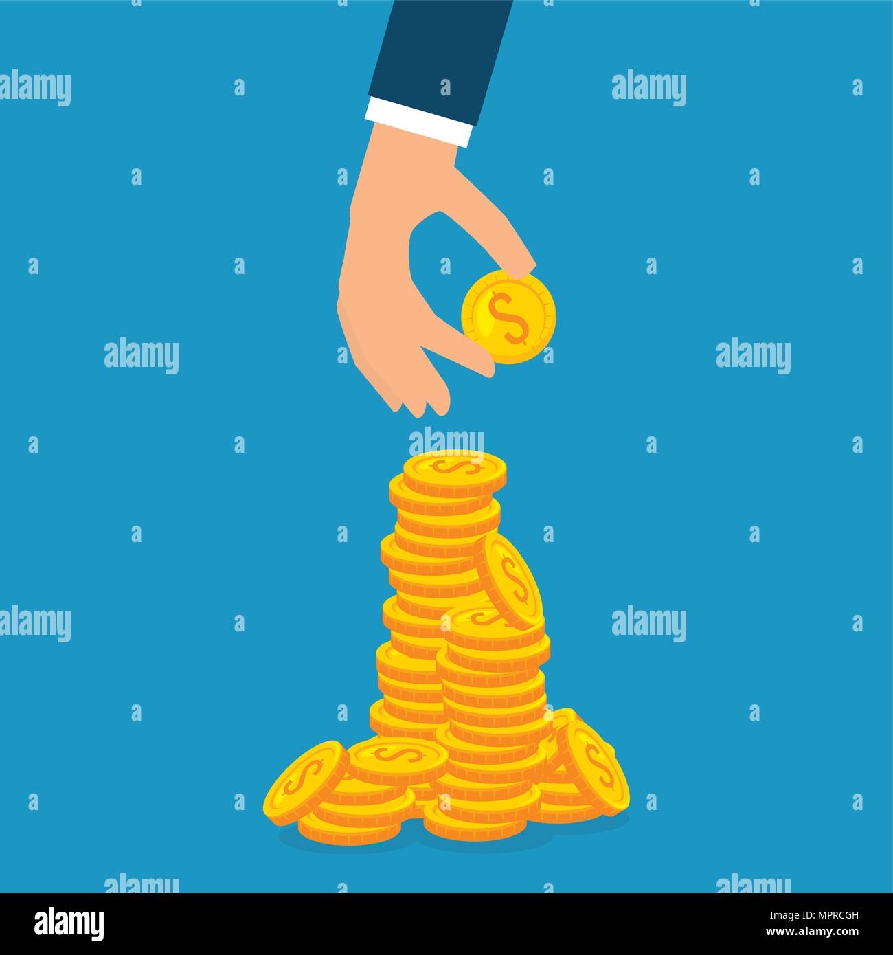 Hand counting coins Stock Vector Images - Alamy