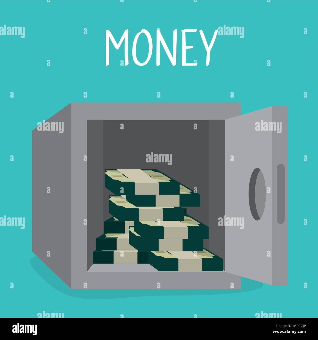 safe box with bills dollars Stock Vector Image & Art - Alamy