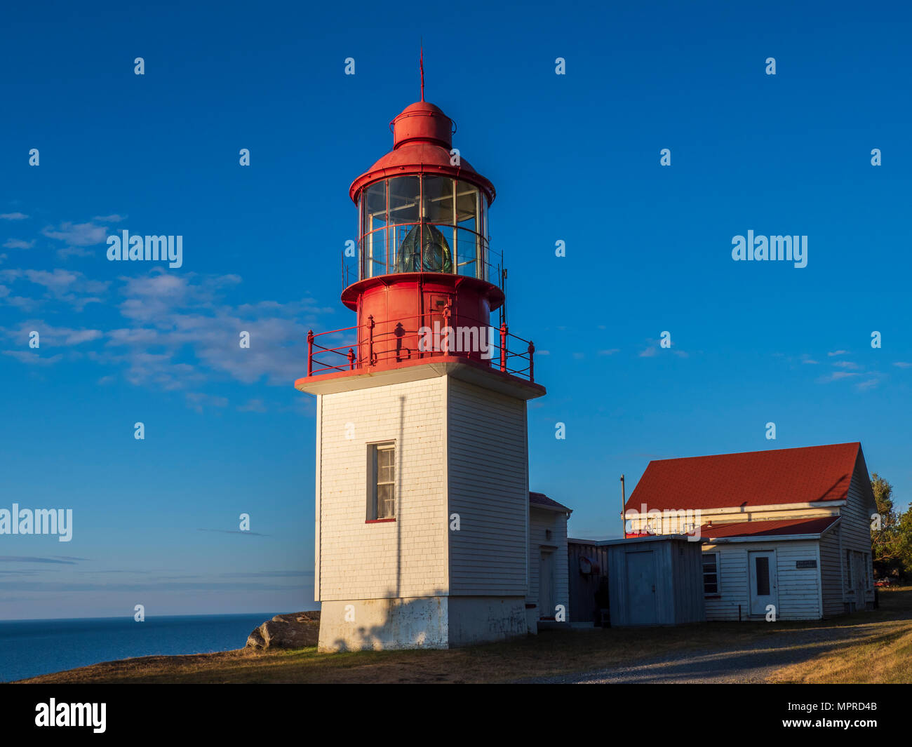 Cap-Chat Lighthouse, village of Cap-Cat, Gaspe Peninsula, Quebec ...