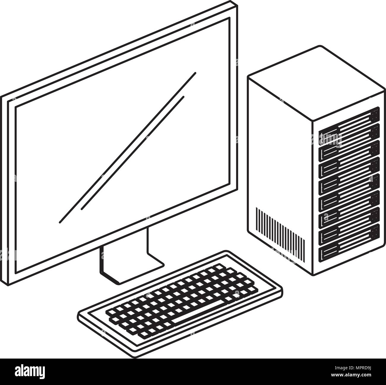 desktop computer isometric icon Stock Vector Image & Art - Alamy