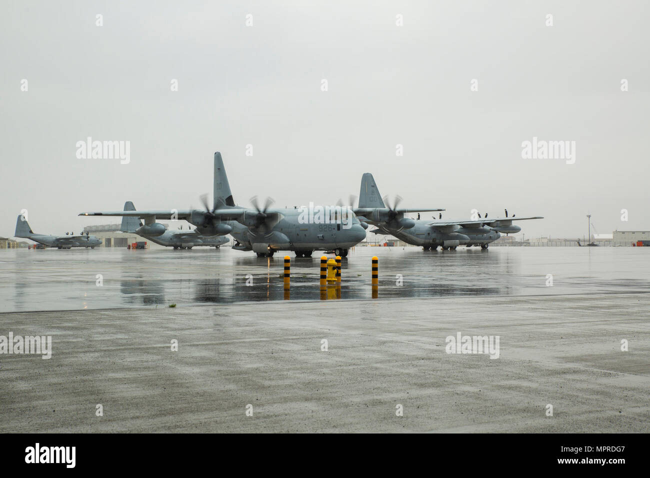 A U.S. Marine Corps KC-130J Hercules with Marine Aerial Refueler ...
