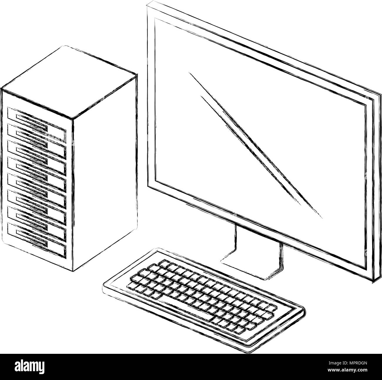 desktop computer isometric icon Stock Vector Image & Art - Alamy