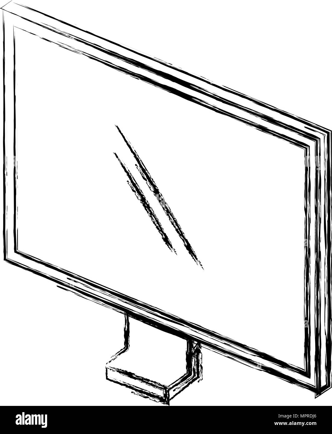 Isometric computer monitor isolated Black and White Stock Photos ...