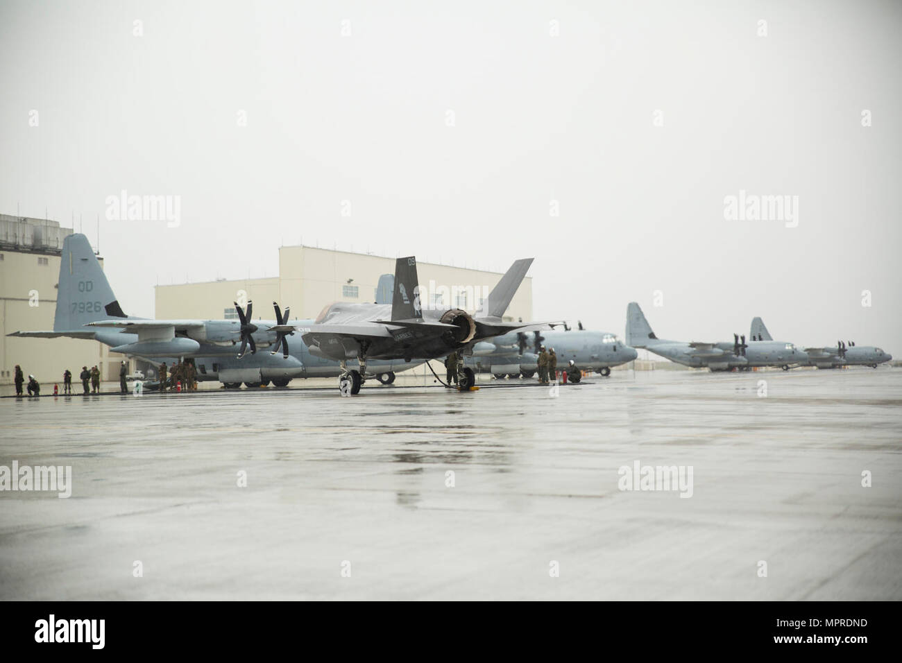 A U.S. Marine Corps F-35B Lightning II aircraft with Marine Fighter ...