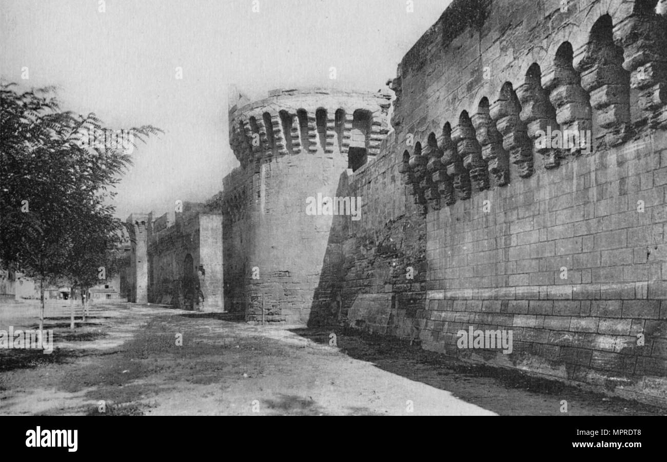 'Avignon. - The Ramparts (XIVe)', c1925. Artist: Unknown Stock Photo ...