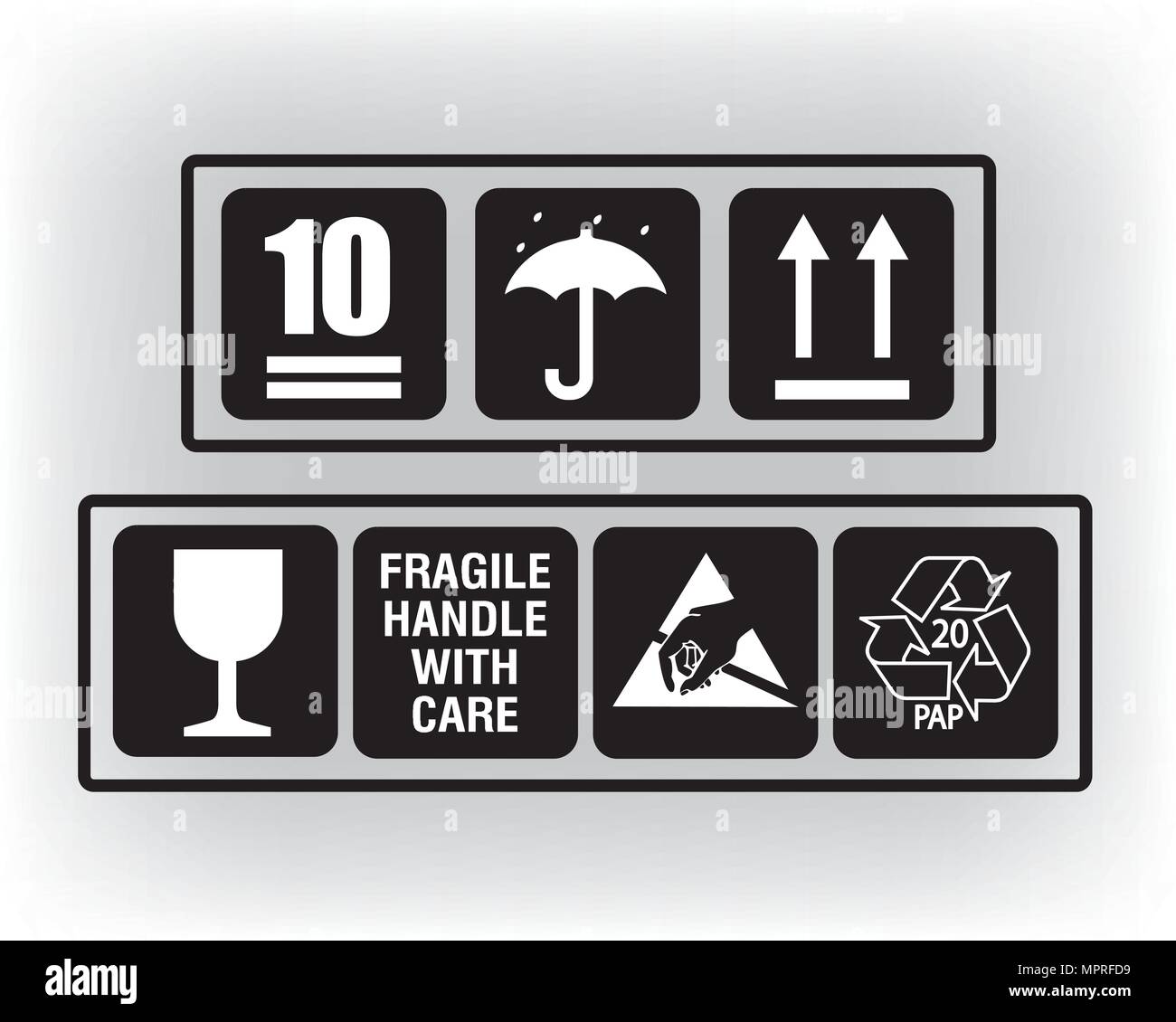 Fragile or packaging symbols Stock Vector Image & Art - Alamy