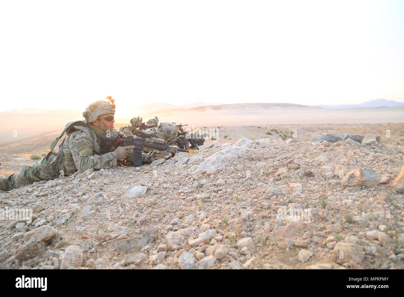 U.S. Army Soldiers of 1st Battalion, 30th Infantry Regiment, scan their ...