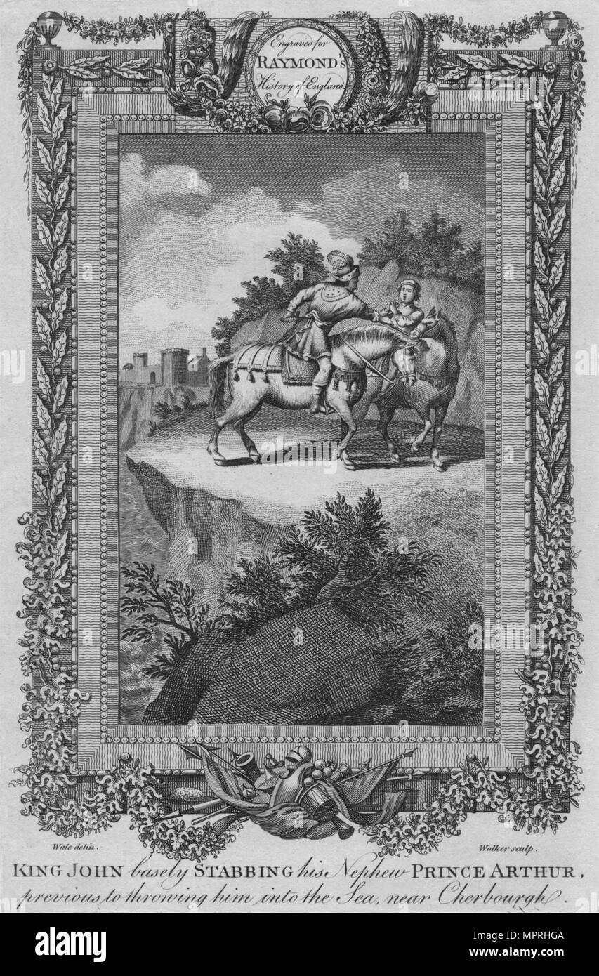 'King John basely Stabbing his Nephew Prince Arthur, previous to ...