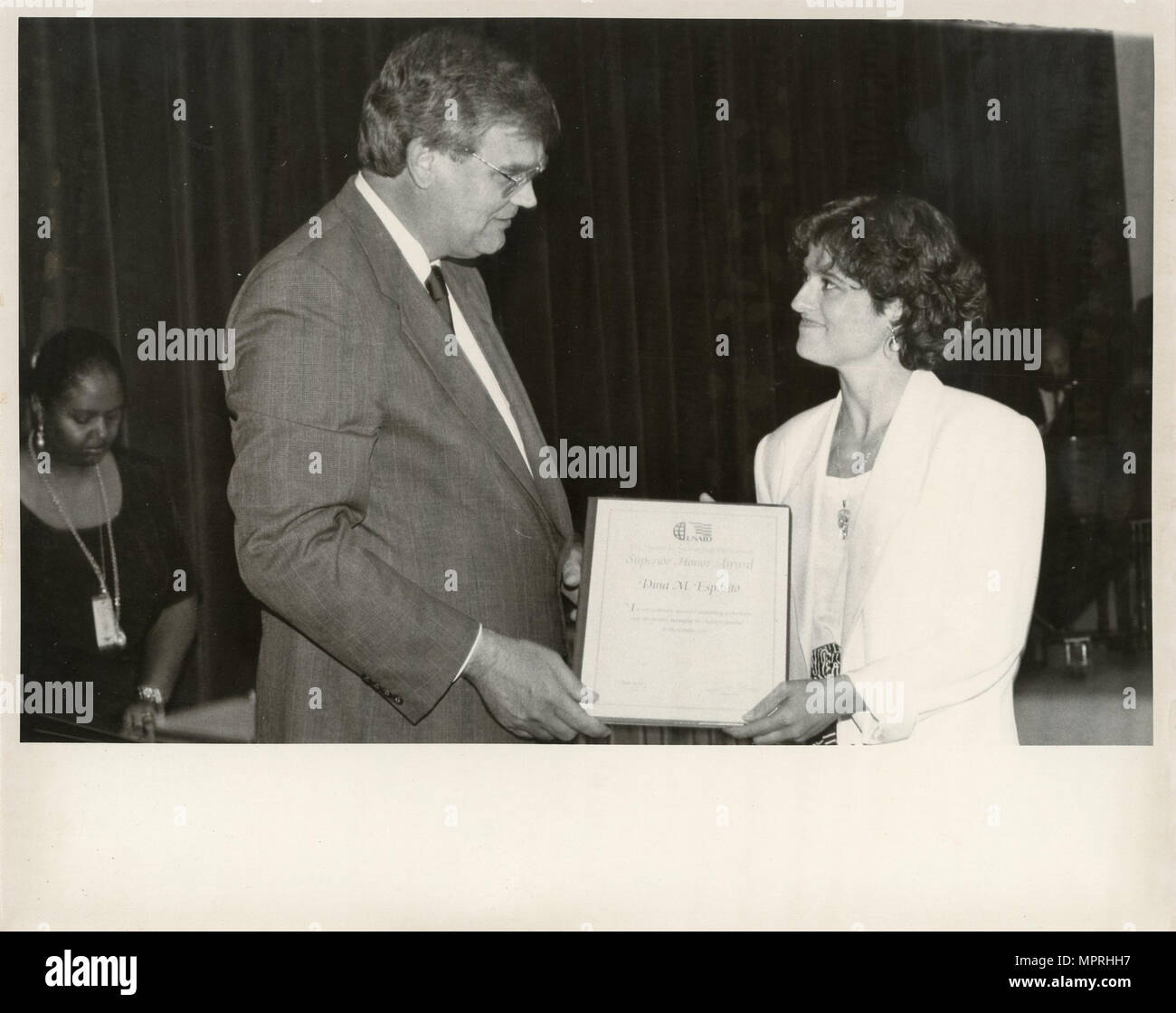 Admin. Atwood presenting general awards - Woman receiving award on ...