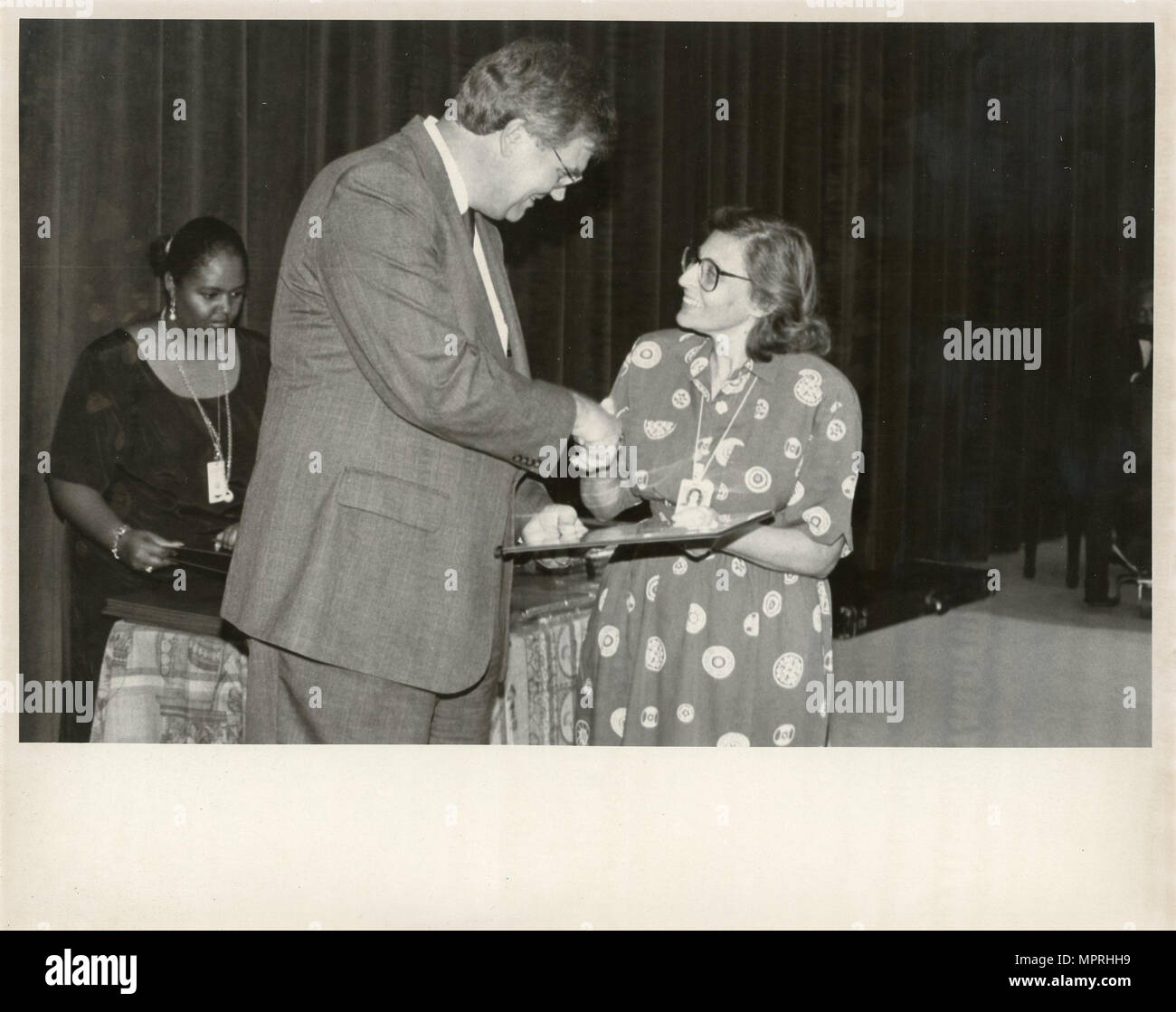 Admin. Atwood presenting general awards - Woman receiving award on ...