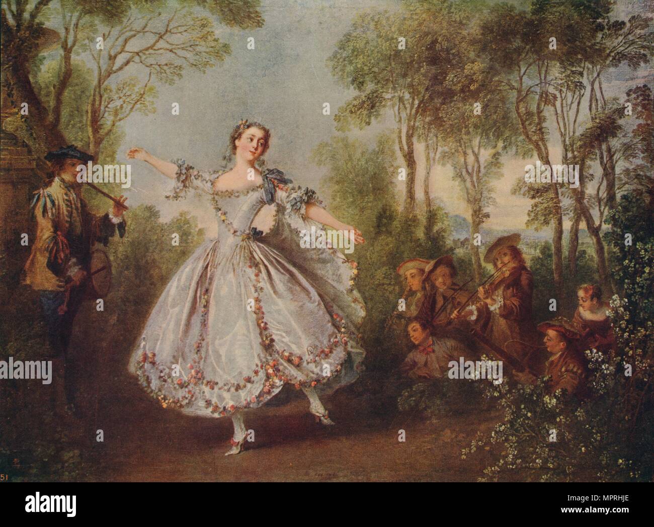 'Mlle. Camargo Dancing', 1730, (c1915). Artist: Nicolas Lancret Stock ...