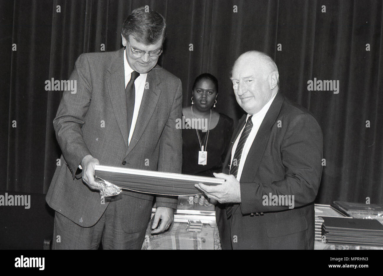 Admin. Atwood presenting general awards - Man receiving award Stock ...