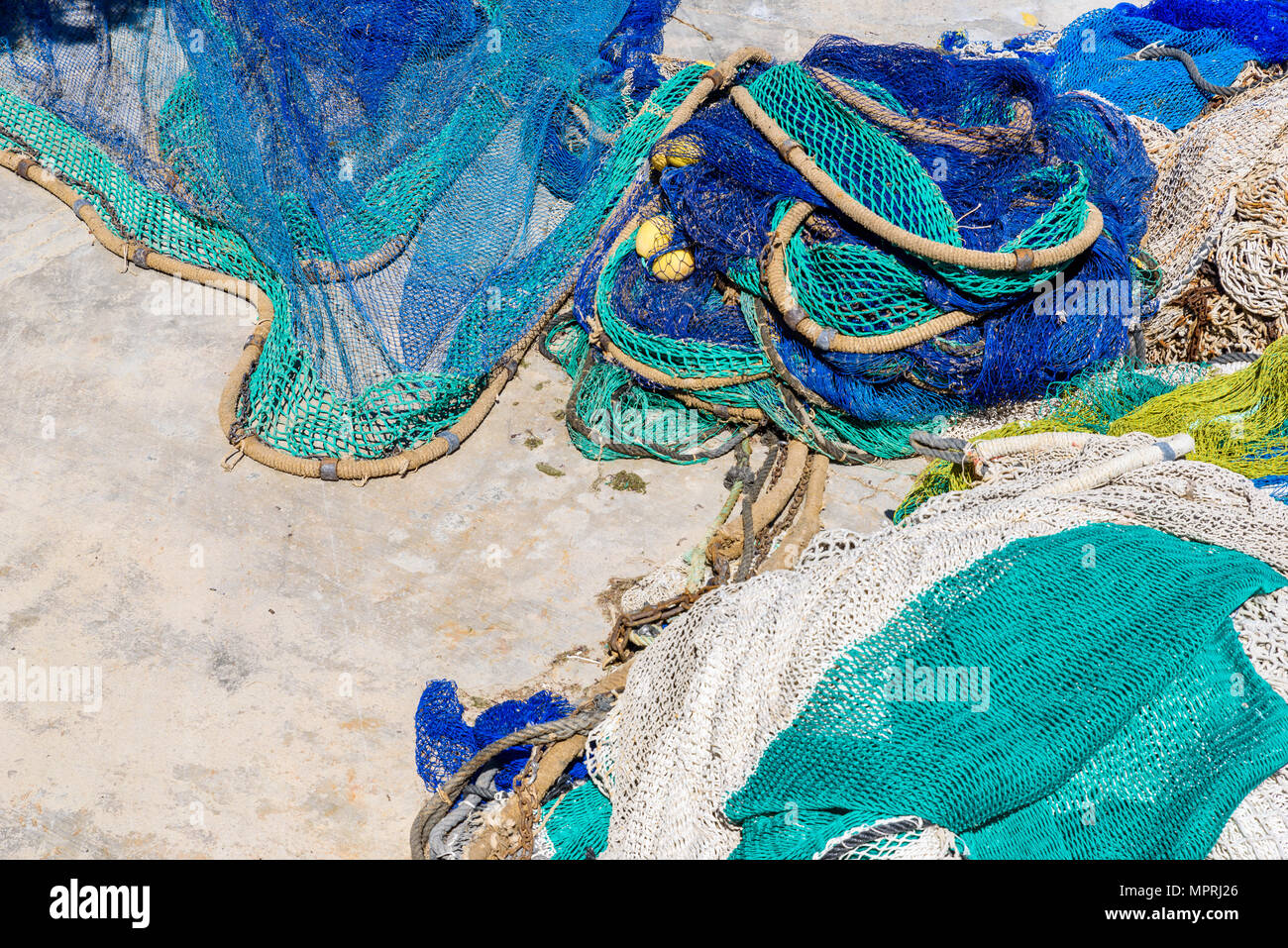 Fisher net in harbour Stock Photo - Alamy