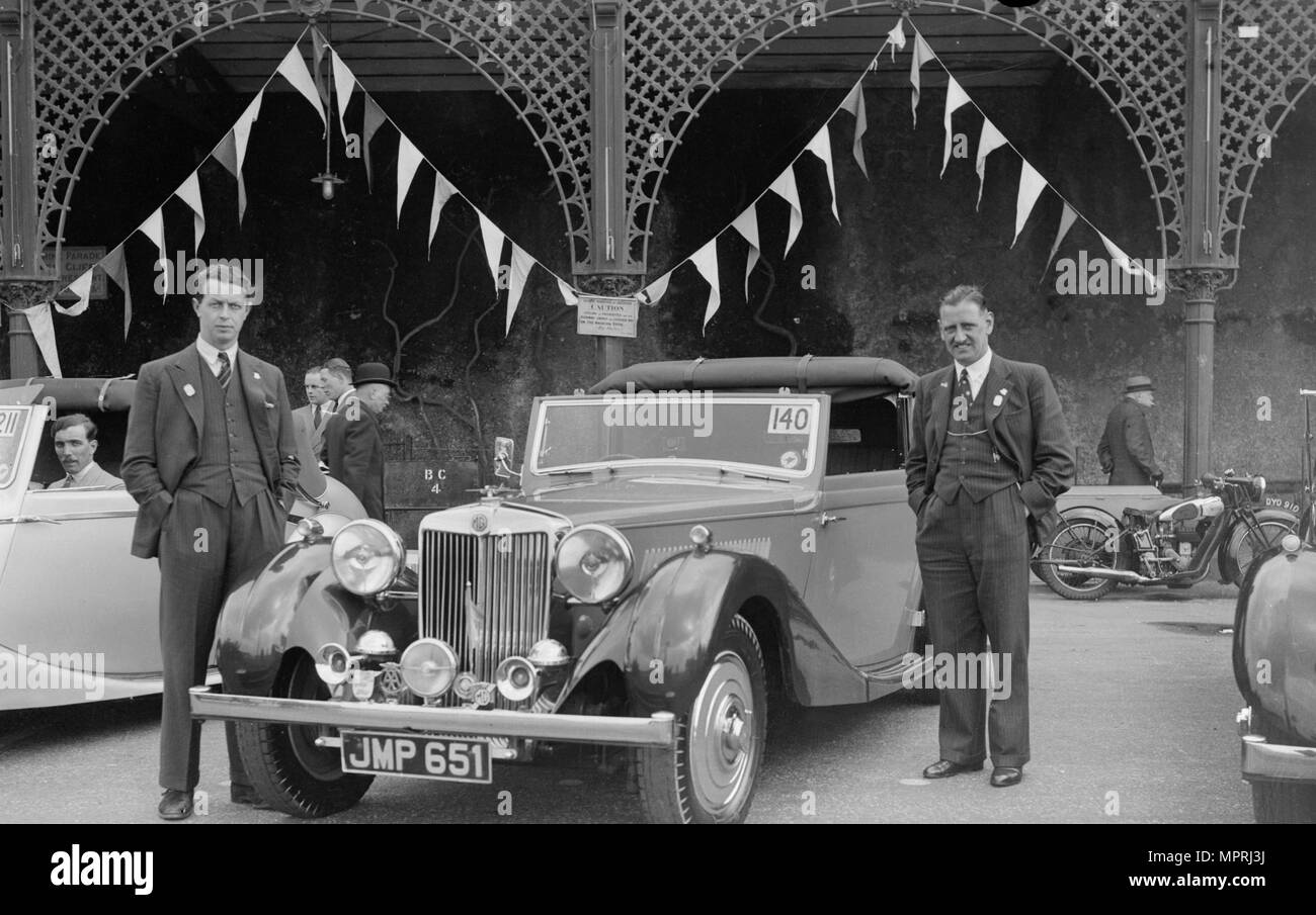 MG SA of DJ Farqaharson at the RAC Rally, Madeira Drive, Brighton, 1939 ...
